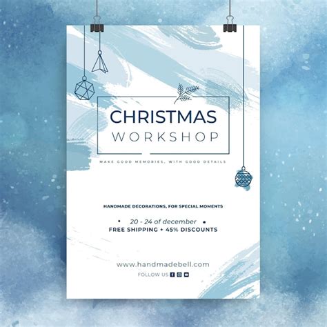 메리 크리스마스 포스터 템플릿 무료 벡터