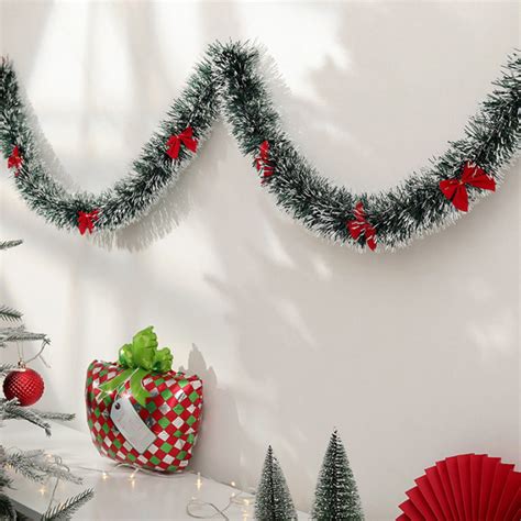 Slhenay Christmas Tinsel Garland Artificial Christmas Garland Xmas