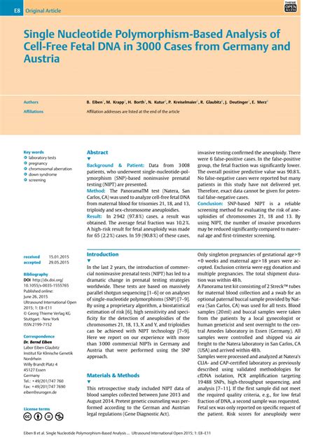 Pdf Single Nucleotide Polymorphism Based Analysis Of Cell Free Fetal Dna In 3000 Cases From