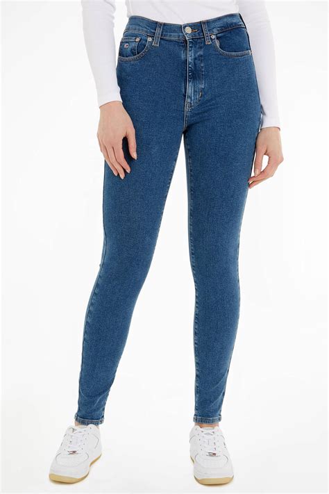 Tommy Jeans High Waist Skinny Jeans Sylvia Medium Blue Denim Wehkamp
