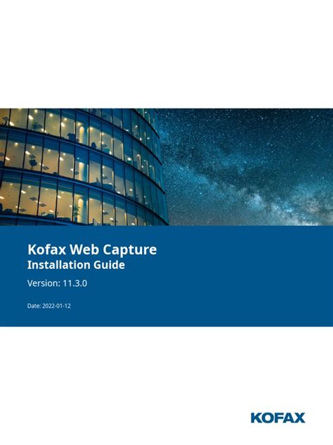 Kofax Web Capture 113 Installation Guide Kofaxwebcaptureinstallguide