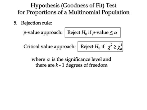 Ppt Goodness Of Fit Test For Proportions Of Multinomial Population