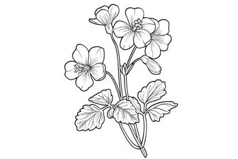 Geranium Flower Coloring Page Graphic By Forhadx5 · Creative Fabrica