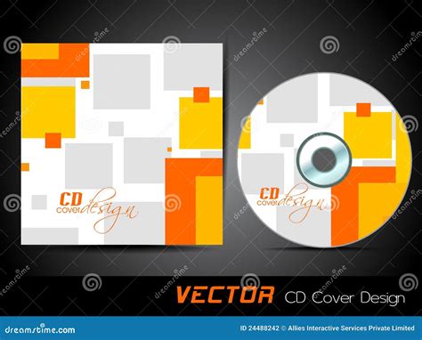 Vector Cd Cover In Orange And Yellow Color Stock Vector Illustration