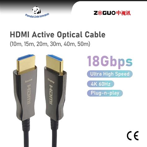 Zoguo Hdmi Aoc Active Optical Cable 4k60hz 10m 50m Shopee Malaysia