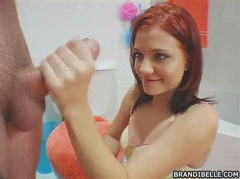 Brandi Belle With Red Hair Thrills As She Strokes Her Boyfriends Thick