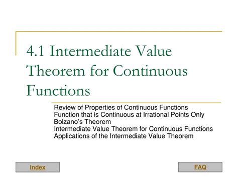 PPT Intermediate Value Theorem For Continuous Functions PowerPoint Presentation ID