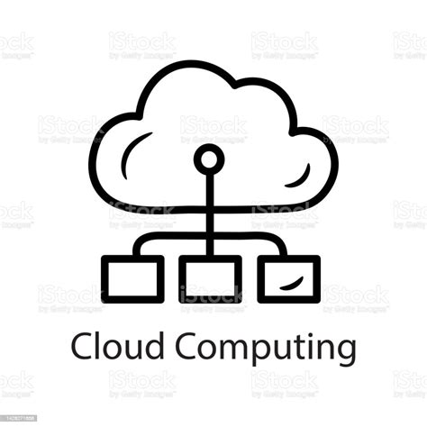 Cloud Computing Outline Icon Design Illustration Data Symbol On White Background Eps 10 File