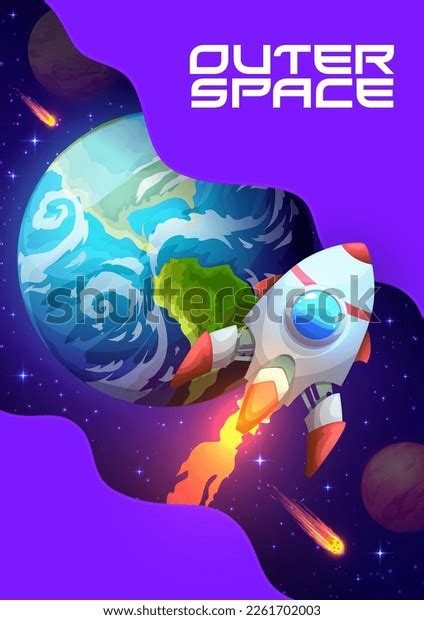 Space Poster Rocket Launch Earth Planet Stock Vector Royalty Free 2261702003 Shutterstock