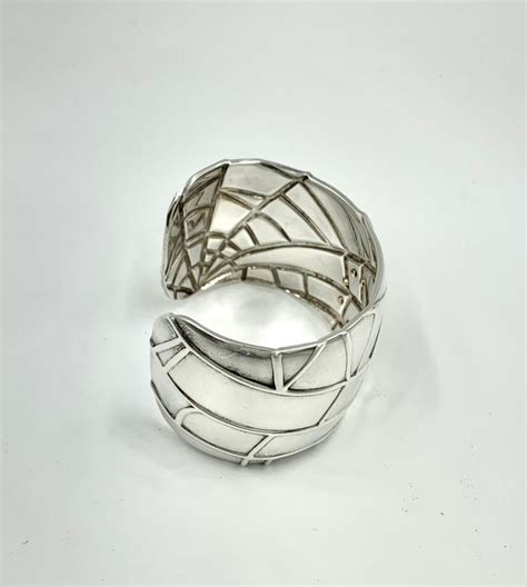 Vintage Tiffany And Co Spider Cuff Bracelet Sterling Silver 18k