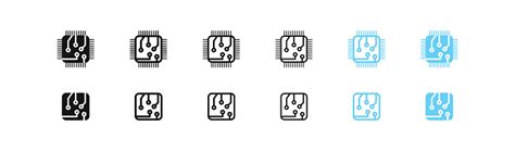 Ikon Chip Tanda Cpu Simbol Prosesor Ikon Microchip Simbol Mikroprosesor