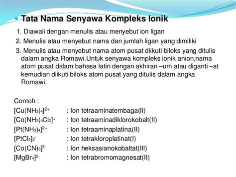 Tata Nama Senyawa Kompleks