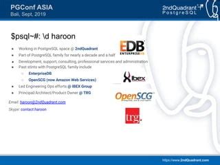Pgconf Asia Bali Fault Tolerance In Postgresql Muhammad Haroon