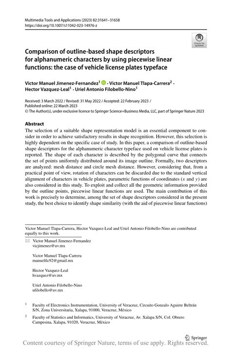Comparison Of Outline Based Shape Descriptors For Alphanumeric Characters By Using Piecewise