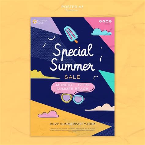 Desenho De Modelo De Festa De Verão Psd Grátis
