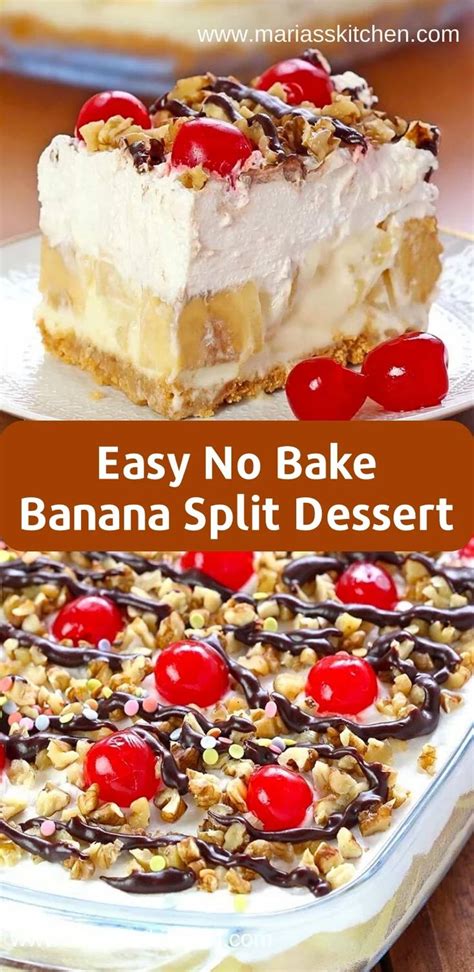 Easy No Bake Banana Split Dessert Banana Split Dessert Desserts
