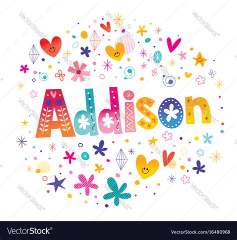 Addison Girls Name Royalty Free Vector Image Vectorstock
