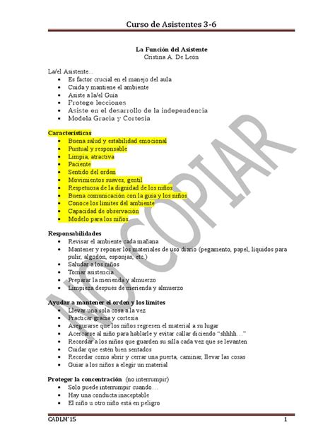 La Funcion Del Asistente Montessori Pdf Crecimiento Personal Y Profesional Salud Y Bienestar