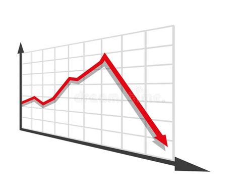 Graph With Decrease Report Diagram With Recession And Bankruptcy Progress Stock Vector