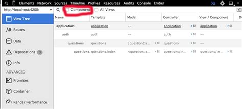 Javascript How To Access A Known Ember Component From Console Stack