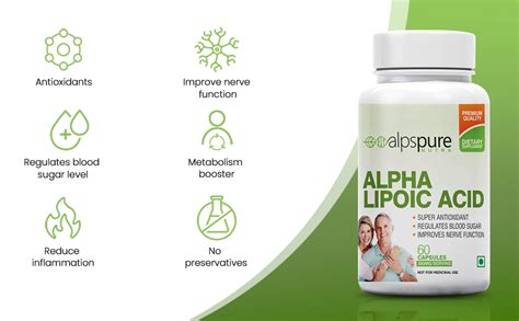 Alpspure Nutra Alpha Lipoic Acid Ala 300 Mg 60 Veg Capsules