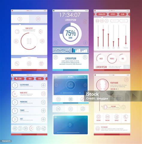 Ui 요소 디자인 Gui 위젯에 대한 스톡 벡터 아트 및 기타 이미지 Gui 위젯 개념 개념과 주제 Istock