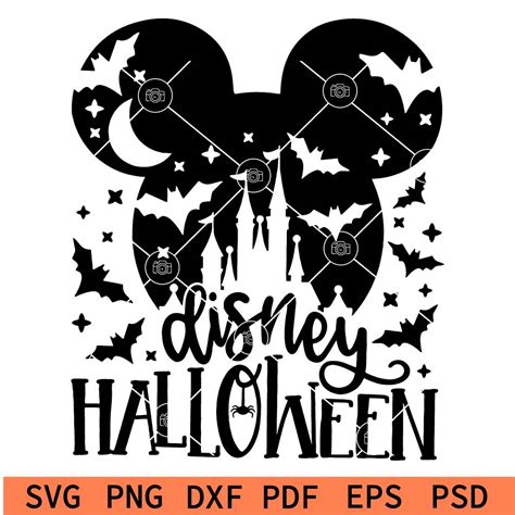 Disney Halloween SVG Mickey Head Halloween Scene SVG Mickey Head With