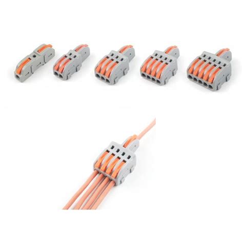 Quick Connector 1 Input 5 Output Electrical Splitter Push In Terminal
