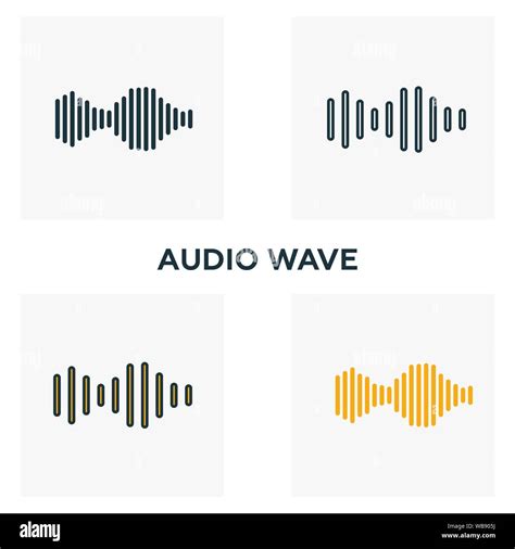 Audio Wave Icon Set Four Elements In Diferent Styles From Audio Buttons Icons Collection