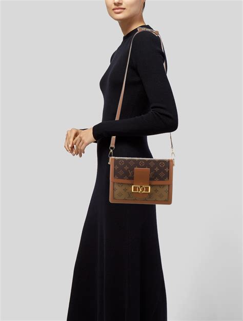 Louis Vuitton Reverse Monogram Dauphine Mm Brown Shoulder Bags