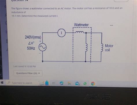 Solved The Figure Shows A Wattmeter Connected To An Ac