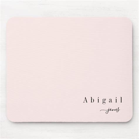 Pink Simple Script Name Modern Luxury Personalized Mouse Pad Zazzle Personalized Mouse Pad