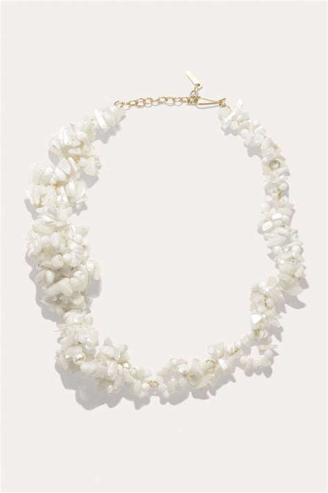 The Shifting Stream Pearl And Mother Of Pearl Bead Gold Vermeil Neck