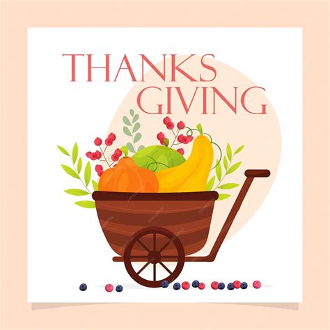 추수감사절 인사말 게시물 템플릿 그림 프리미엄 벡터