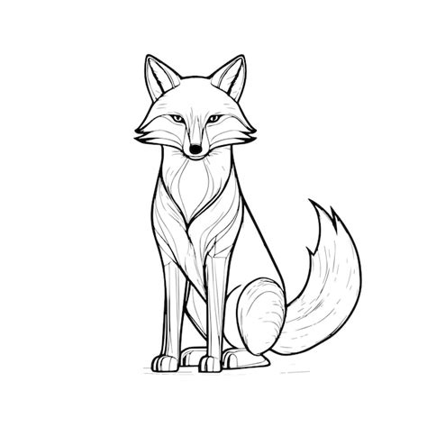 Premium Vector Fox Line Art Vector Illustration
