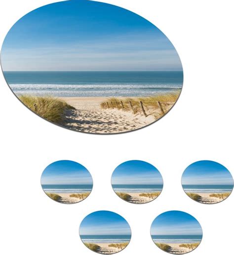 Onderzetters Voor Glazen Rond Strand Zee Duin Zand Zomer X Cm Bol
