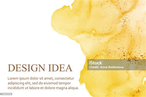 추상적인 노란색 잉크 파와 구리가 흰색에 튀는 수채화 배경 수채화에 대한 스톡 벡터 아트 및 기타 이미지 수채화 금색 금 금속 Istock