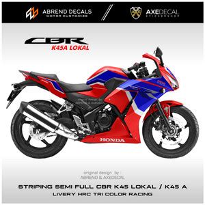 Jual Striping CBR K45A Lokal Livery HRC Tri Color Racing Stiker Motor