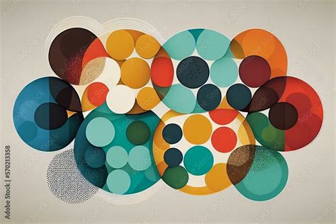 Series Of Overlapping Circles Each With A Different Colour Or Pattern
