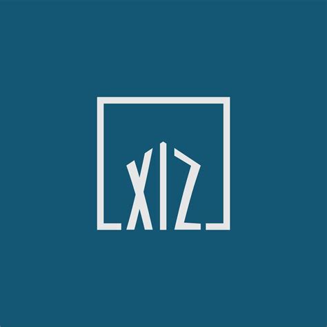 Xz Initial Monogram Logo Real Estate In Rectangle Style Design 21164550