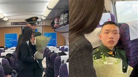 男生退伍当日，女友千里迢迢送惊喜，男生从一脸懵到“开心坏了”！
