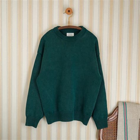 Human Assembly Nº 812 Crewneck Sweater In Green Rent With Thred