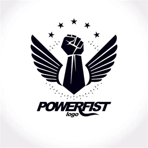 운동 남자 벡터 일러스트 레이 션의 강한 제기 팔입니다 무술 선수권 대회 추상 기호입니다 프리미엄 벡터