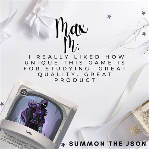 thank you max for reviewing flashcard games summon the json order your