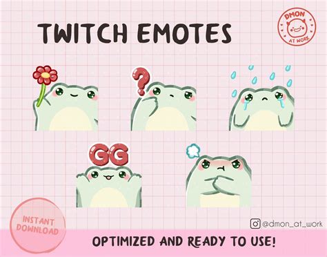 Twitch Emotes Bundle Cute Green Frog Adorable Green Frogs Discord