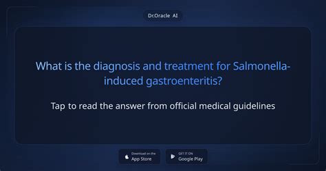 What Is The Diagnosis And Treatment For Salmonella Induced Gastroenteritis