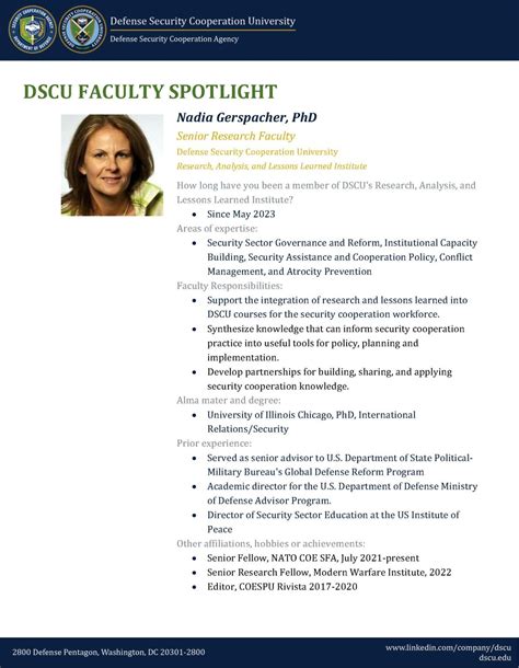 Dscufacultyspotlight Securitycooperation Dsca Dscu Team Defense