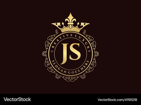 Js Initial Letter Luxury Calligraphic Feminine Vector Image On Vectorstock