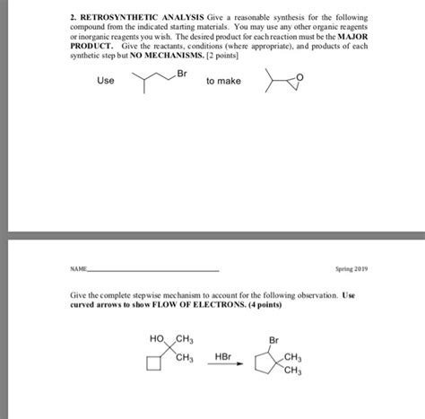 Solved Retrosynthetic Analysis Give A Reasonable Chegg