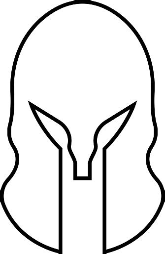 스파르타 헬멧 아이콘 라인 스타일 안전을 위해 사용 그리스 검투사 디자인 요소 상징 상징 로고를 만듭니다 투명 배경에 격리 된